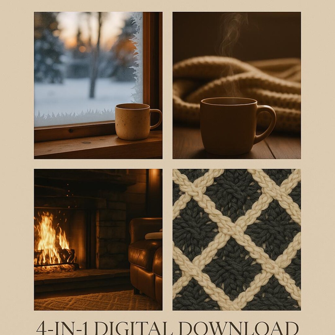 Cabin Core Digital Wallpaper Bundle, Hygge Phone Background (digital ...