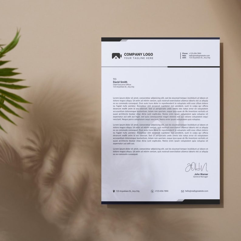 Professional & Modern Business Letterhead Template | Editable in Canva ...