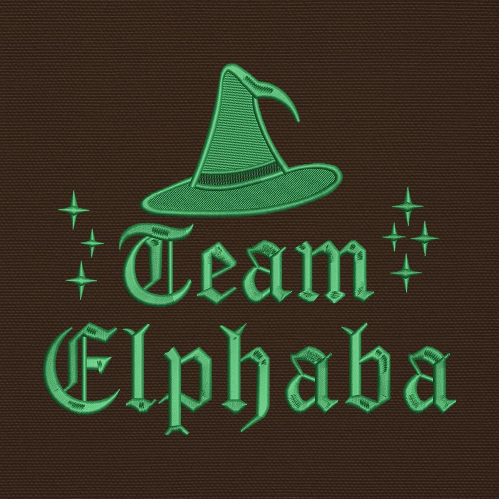 Team Elphaba Witch Hat Embroidery Design, Wicked Broadway Halloween ...