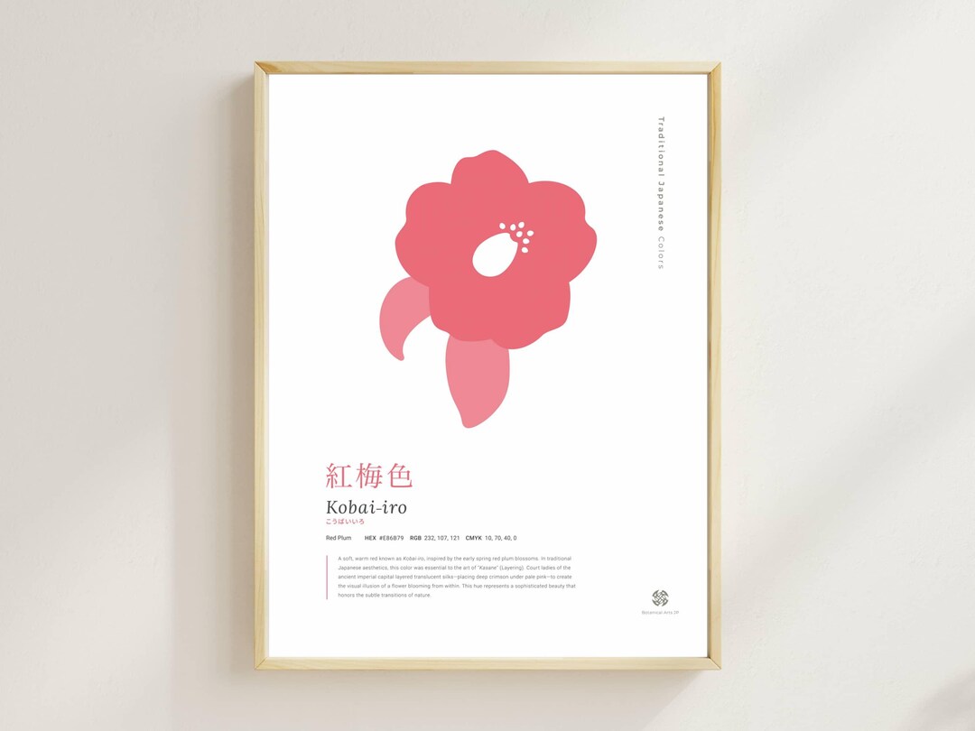 Red Plum Blossom Japandi Wall Art | Hand Drawn Botanical Prints ...