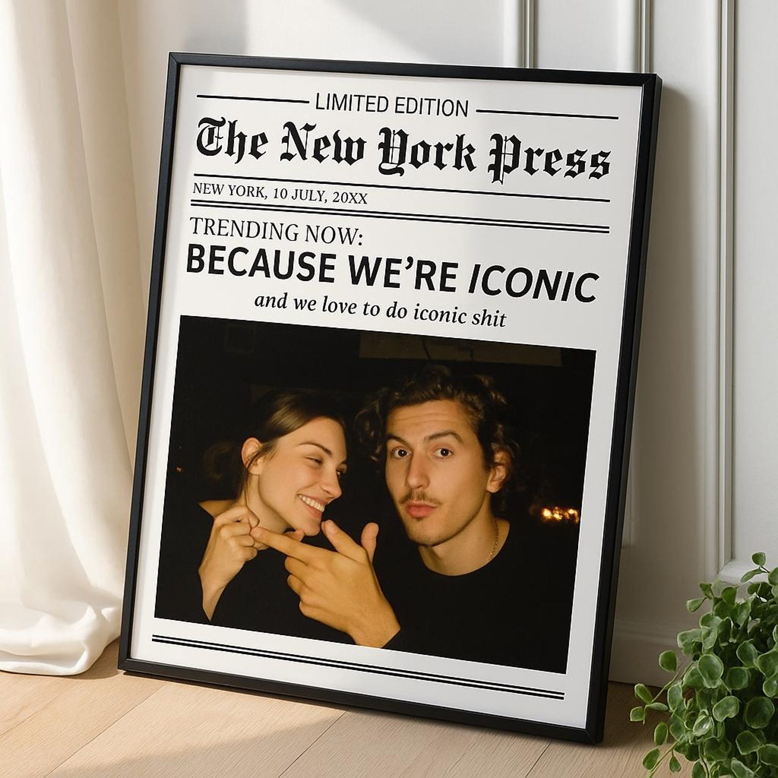 Because We're Iconic Print | Custom Photo Newspaper Cover ...