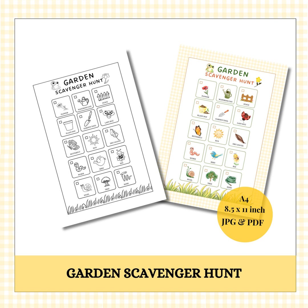 Kids Garden Scavenger Hunt | Outdoor Nature Activity (PDF & JPG ...