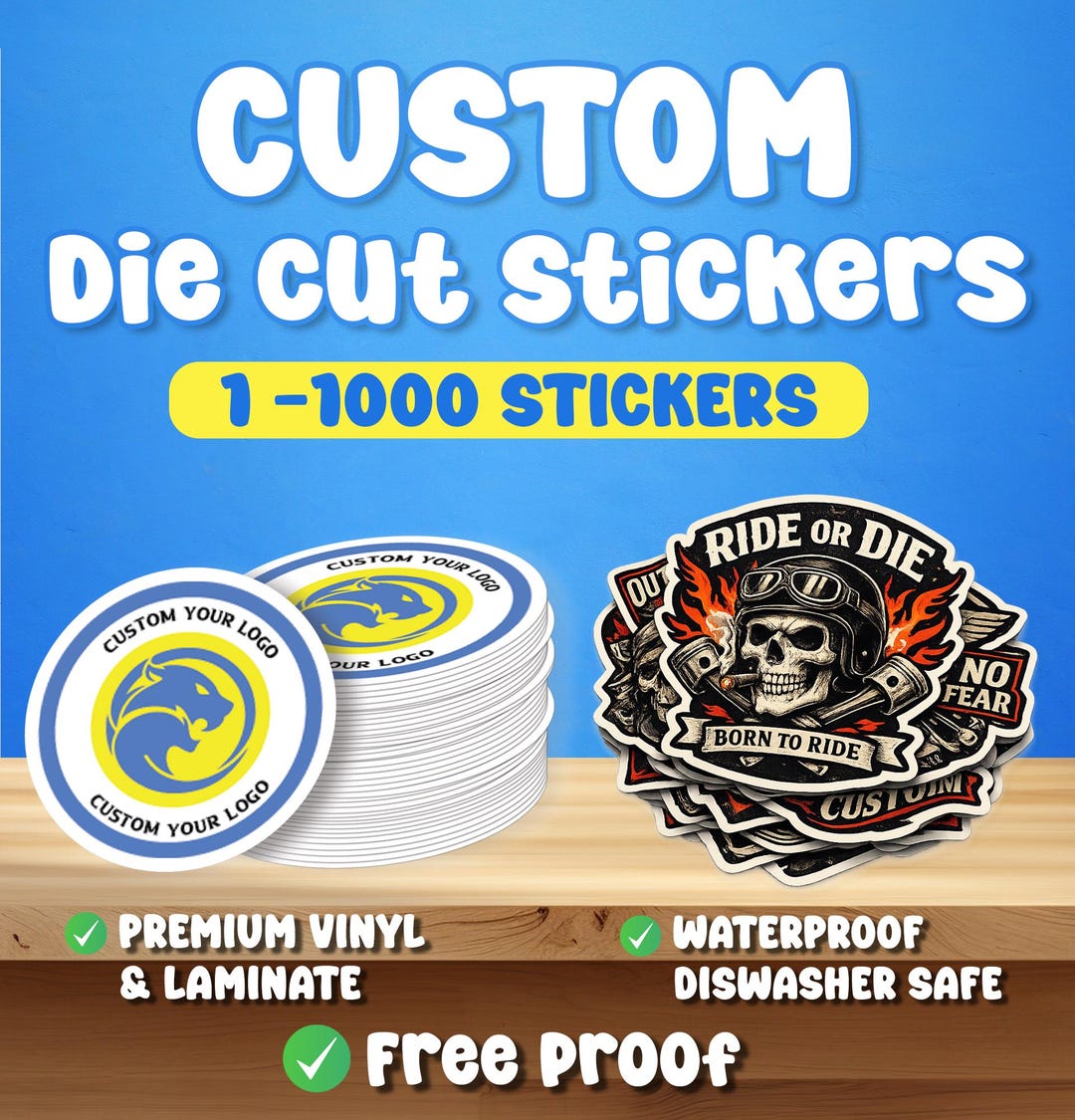 Custom Vinyl Stickers, Die Cut Logo Stickers, Waterproof Decals for ...