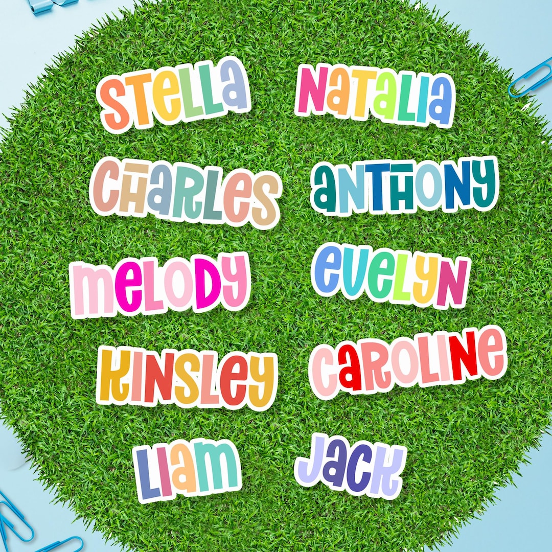 Custom Kids Name Stickers | Personalized School Waterproof Vinyl Labels ...