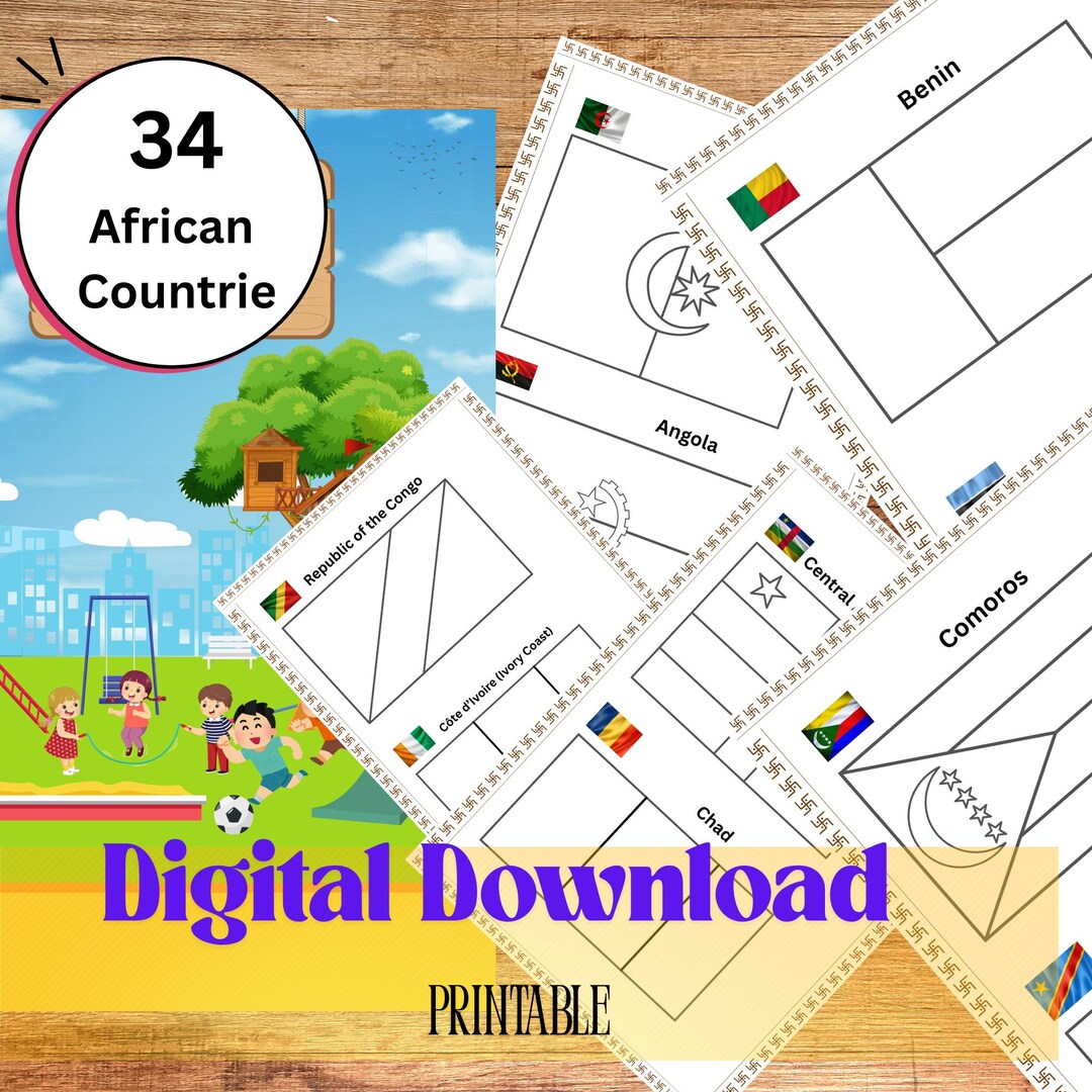African Flags Coloring Pages | Kids Printable Activity (digital ...