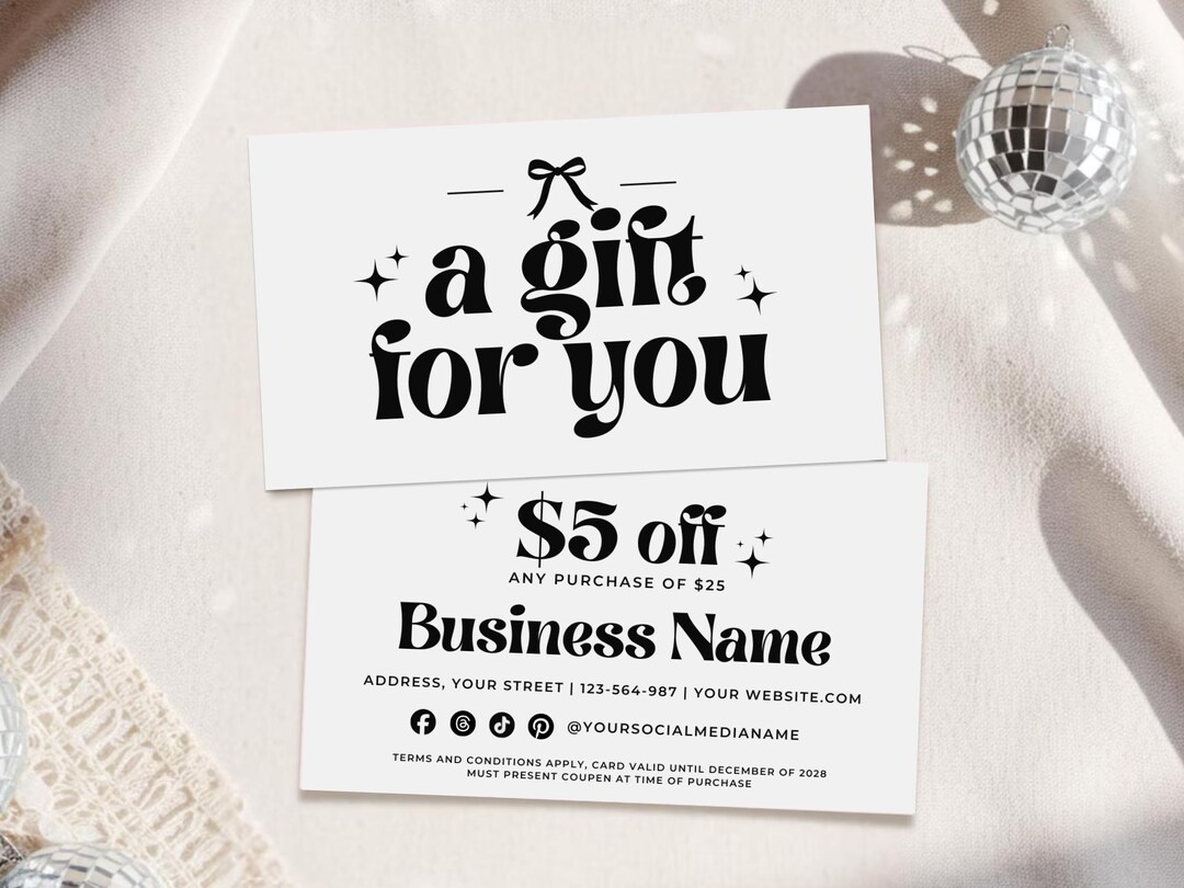 Retro Editable Coupon Card Template | Business Promo (digital Download ...