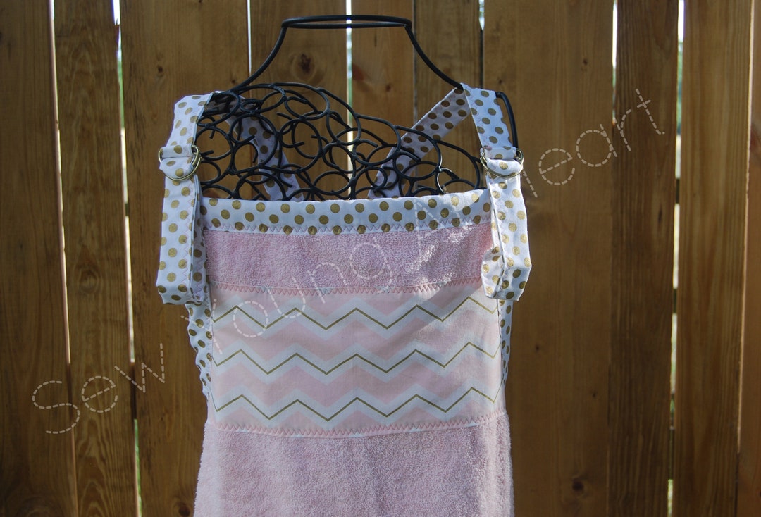 Baby Bath Apron Towel, Pink and Gold, With or Without Monogram - Etsy