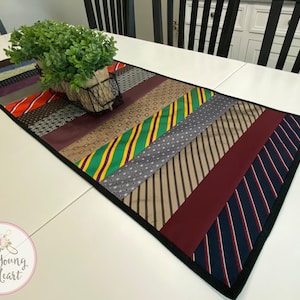 Memory Table Runner, Made From Ties or Shirts of Your Loved One - Etsy
