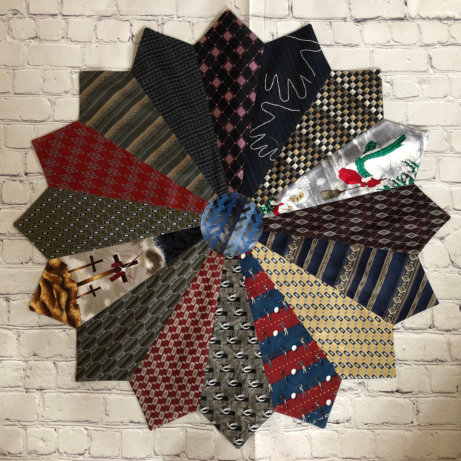 Memory Table Topper Made From Ties or Shirts of Your Loved - Etsy