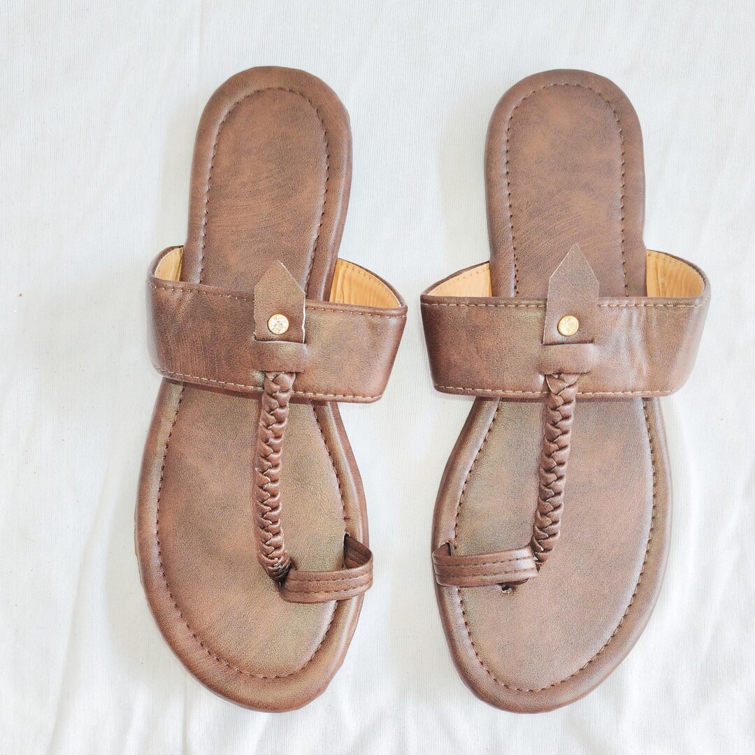 Handmade Leather Jutti Slippers: Brown Ethnic Khussa Shoes - Etsy
