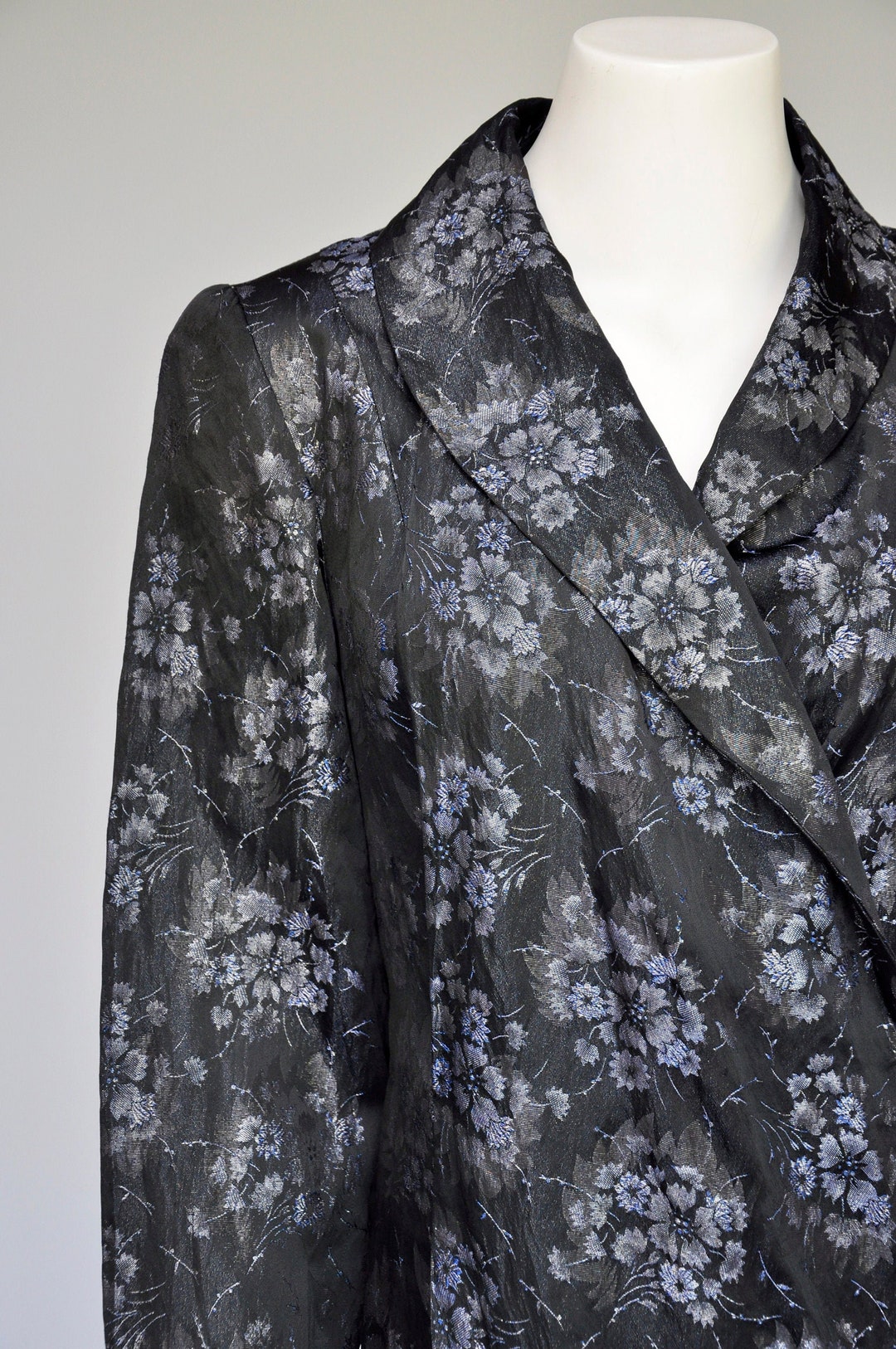 Vintage 1930s Floral Lame Metallic Robe XS/S/M - Etsy