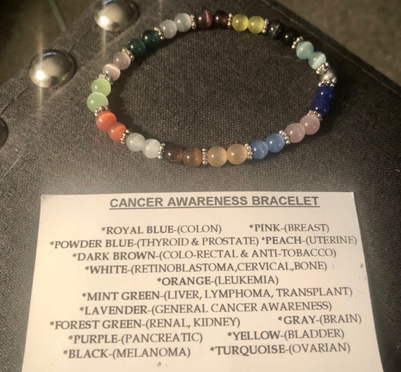 Cancer Awareness Bracelets All Cancers Colored Bracelet | Etsy