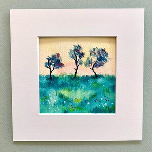 Small Original Watercolour Painting, Spring Meadow - Etsy
