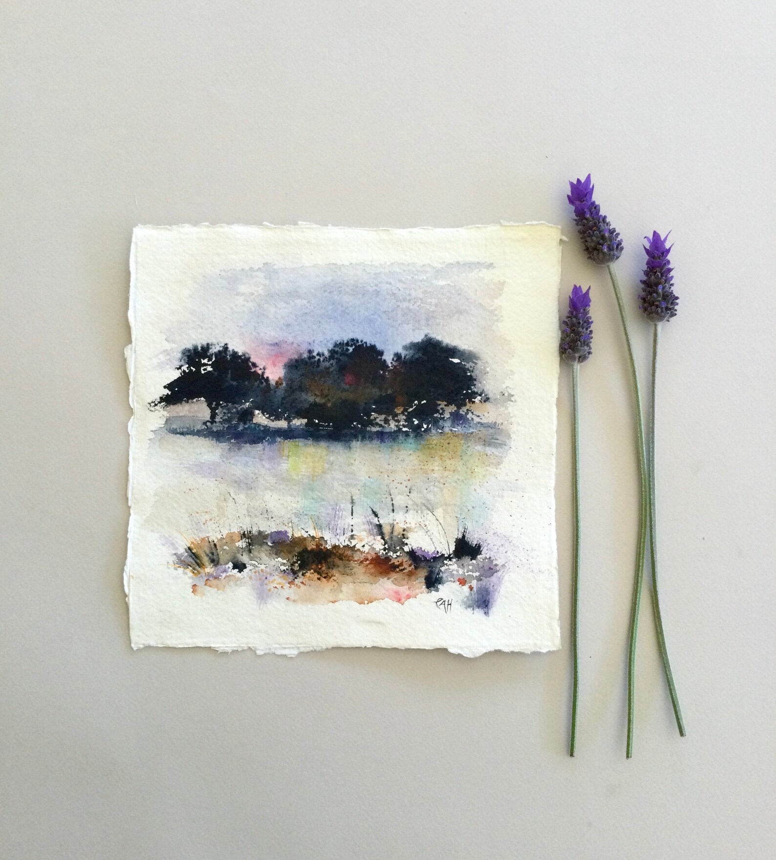 Original Watercolour Painting on Handmade Paper reflections - Etsy