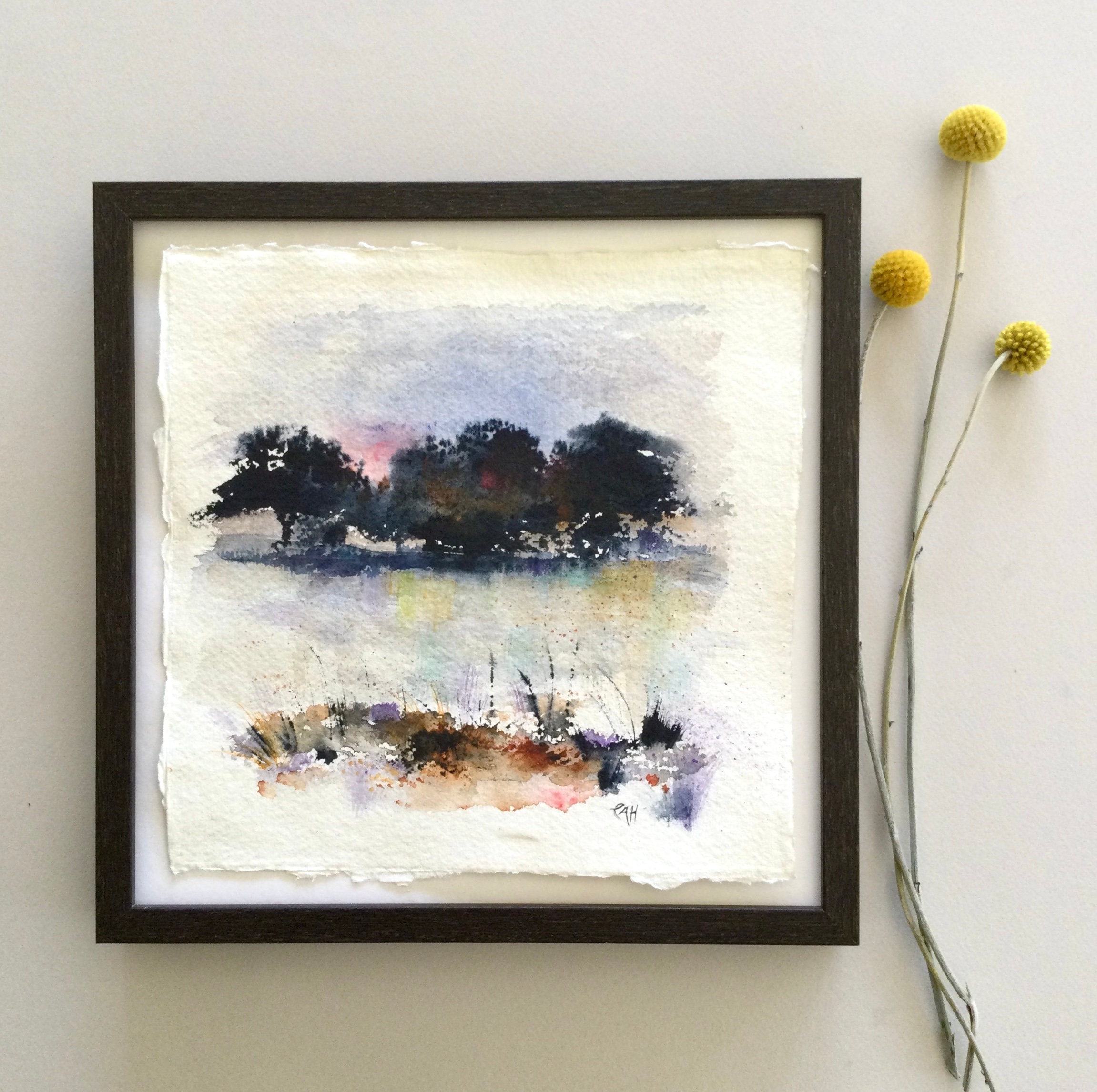 Original Watercolour Painting on Handmade Paper reflections - Etsy