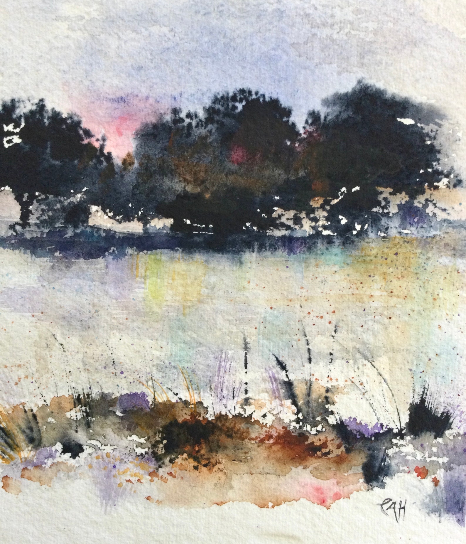 Original Watercolour Painting on Handmade Paper reflections - Etsy