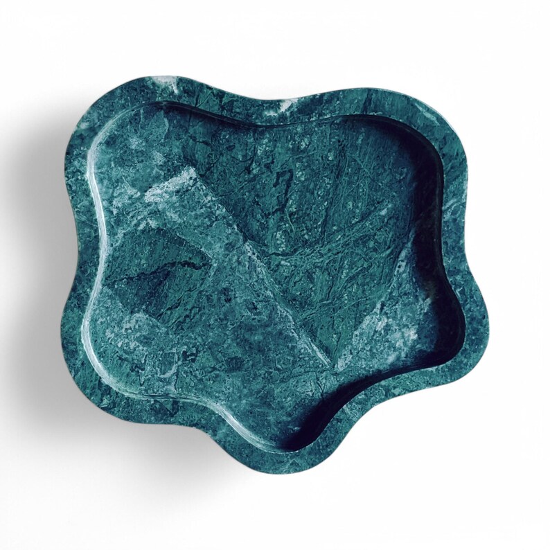 Green Marble Serving Tray: Amoeba Shape Decorative Tray, Home Decor - Etsy