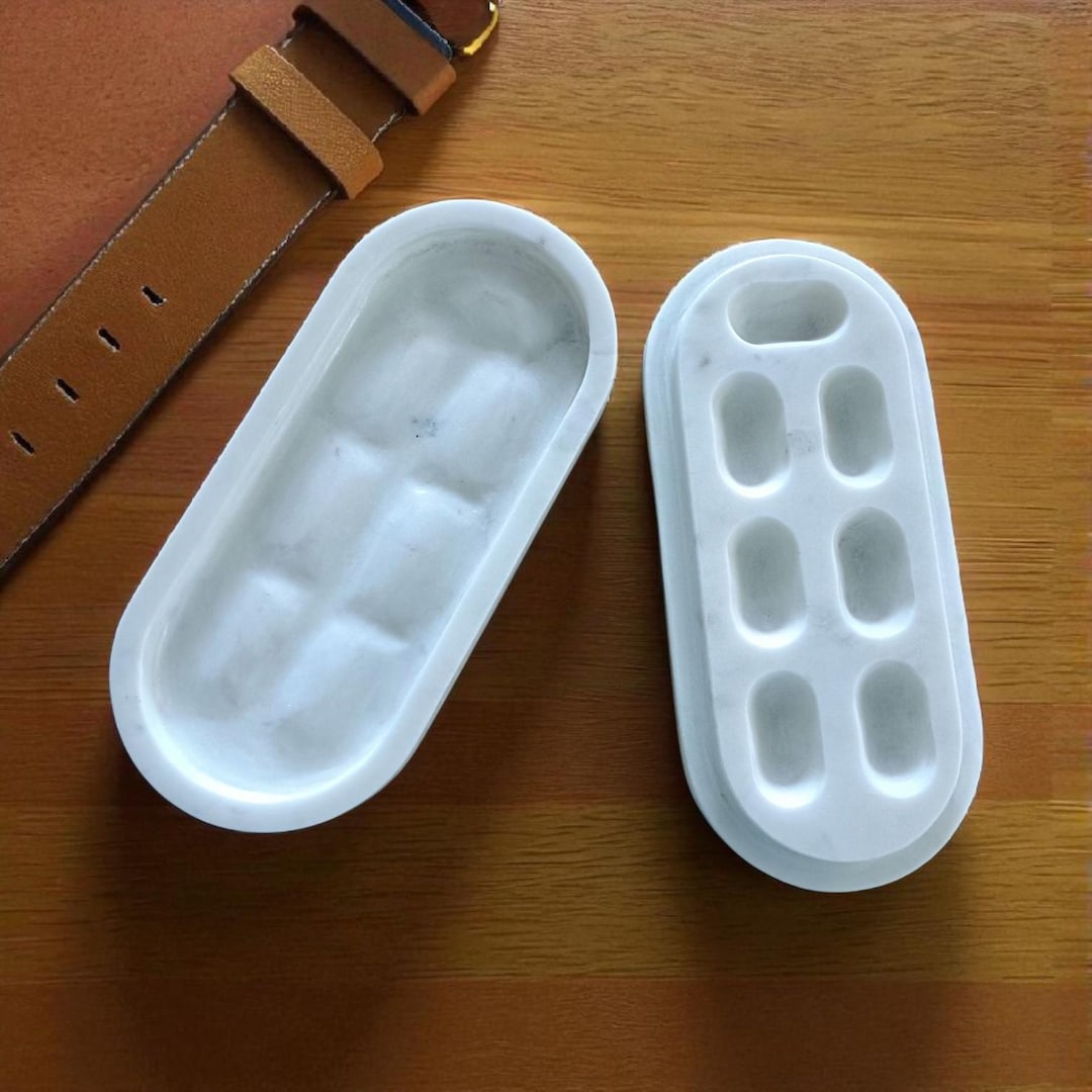 White Marble Pill Box: Handmade Seven Day Pill Organizer - Etsy