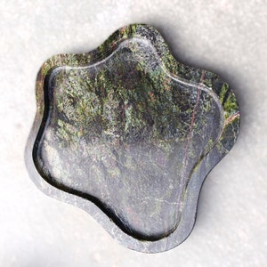 Rainforest Green Marble Tray: Amoeba Shape Decorative Tray - Etsy