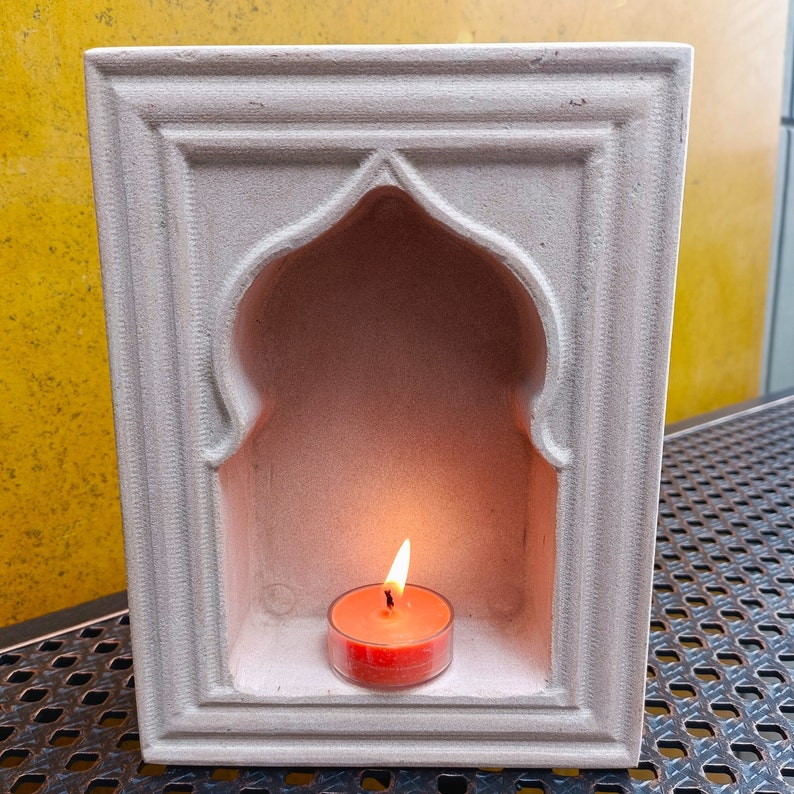 Handmade Sandstone Arched Niche Candle Holder - Light Pink Beige - Etsy