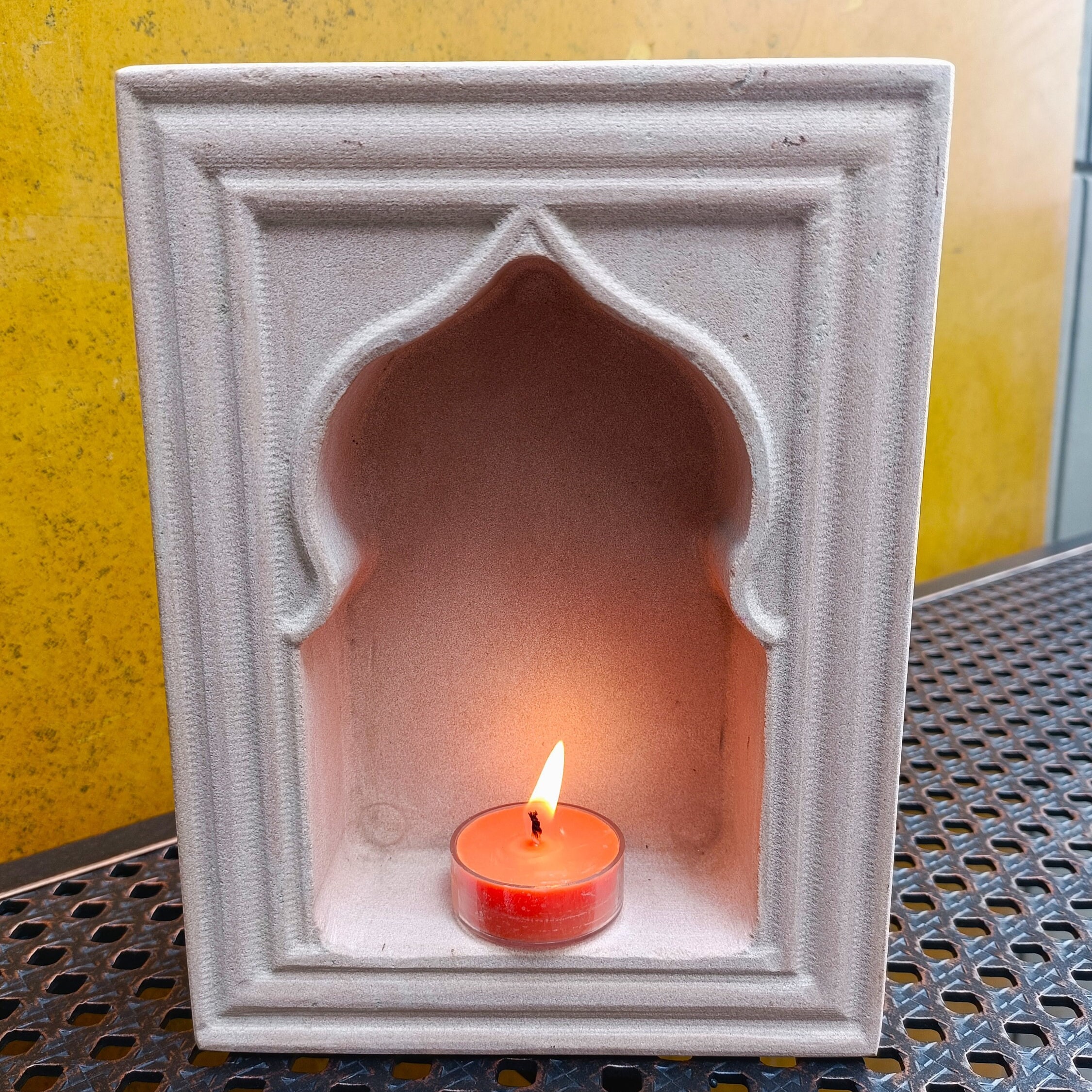 Decorative Light Pink Beige Sandstone Shrine Candle Stand/holder Shrine ...