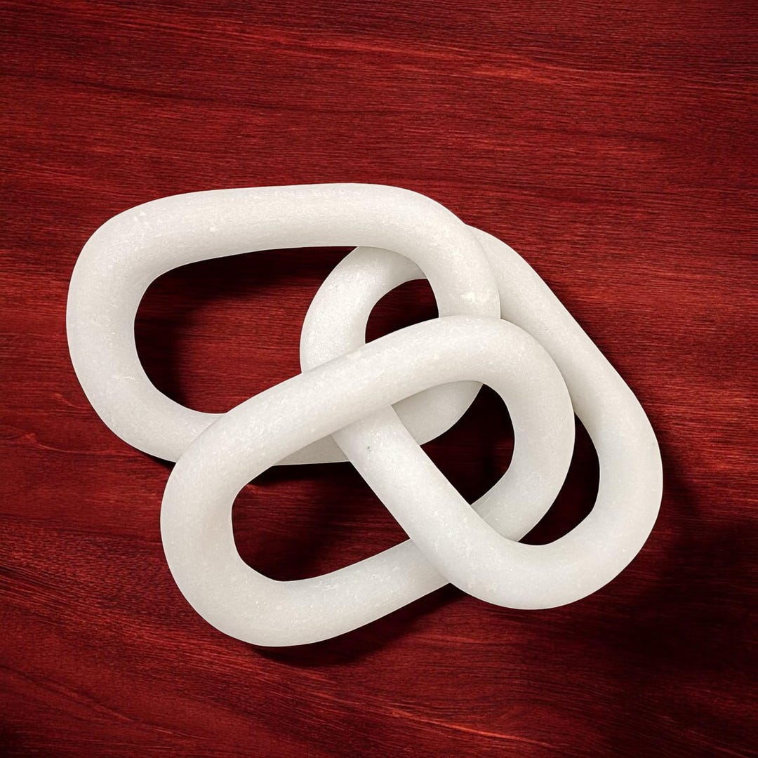 Decorative White Marble Rectangular Oval Shape Marble Chain Link ...