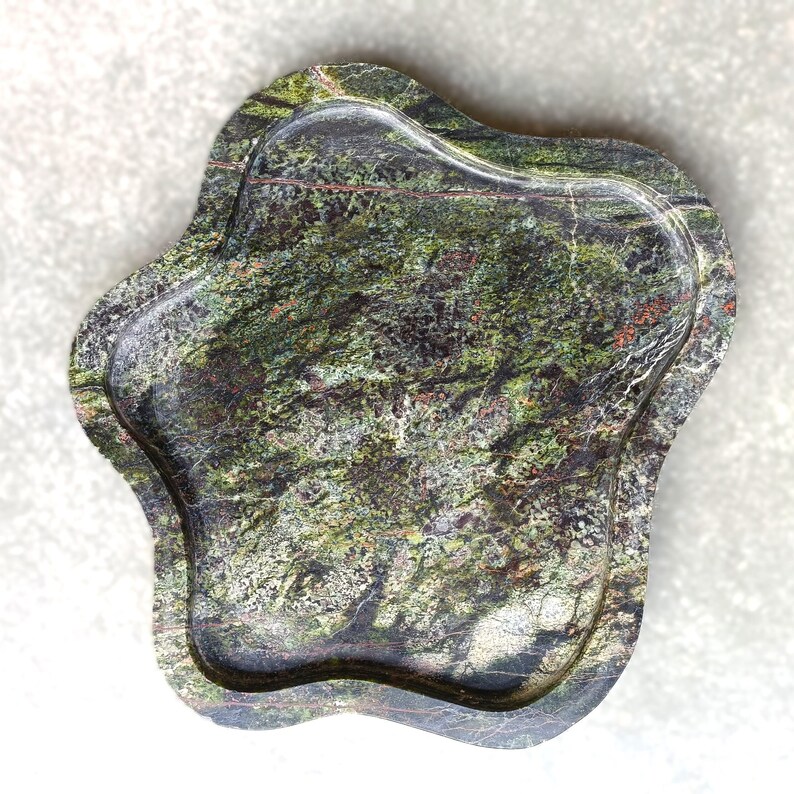 Rainforest Green Marble Tray: Amoeba Shape Decorative Tray - Etsy