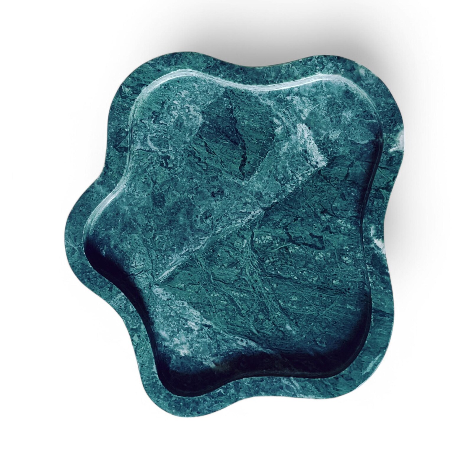 Green Marble Serving Tray: Amoeba Shape Decorative Tray, Home Decor - Etsy