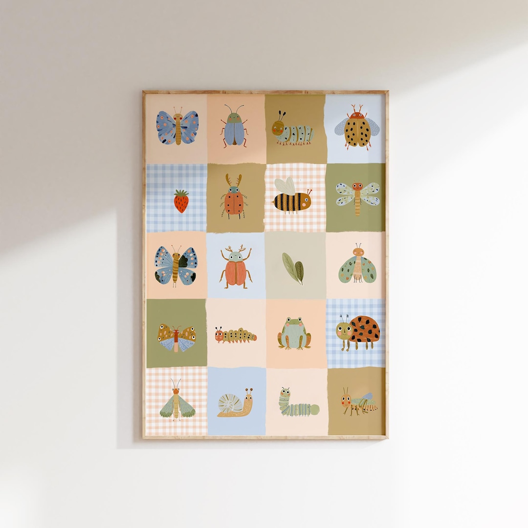 Modern Bug Collage Wall Art Kids Room Decor Nursery Printable Digital ...