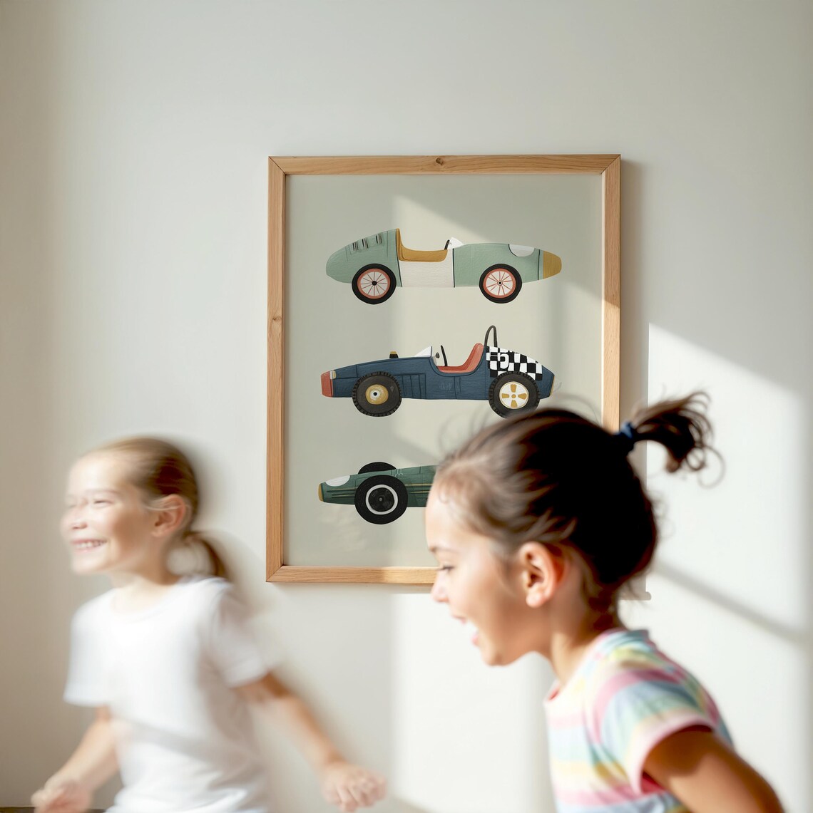 Vintage Race Car Print, Retro Cars Wall Art, Transportation Poster ...