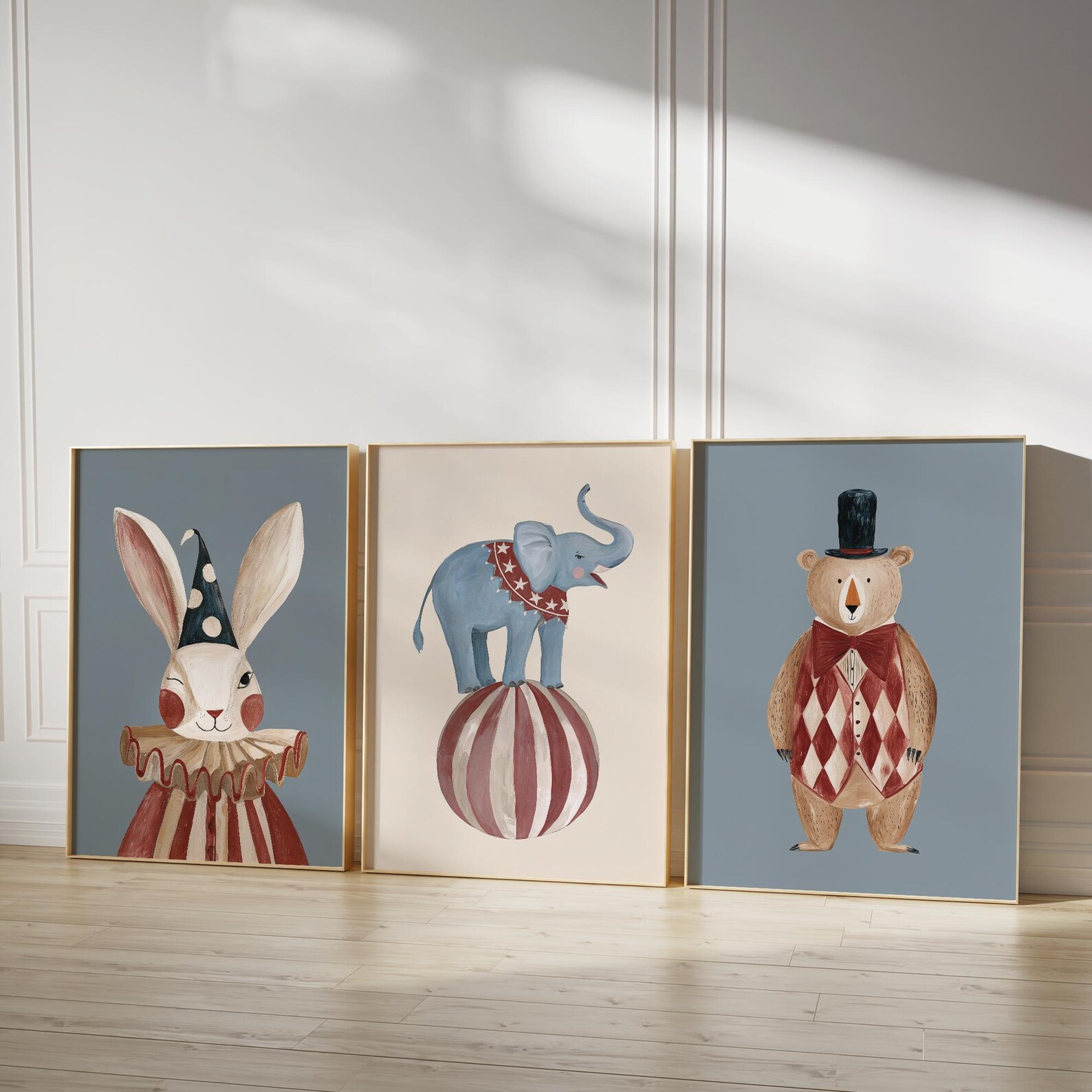 Vintage Circus Wall Art Set, 20 Printable Animal Prints, Whimsical ...