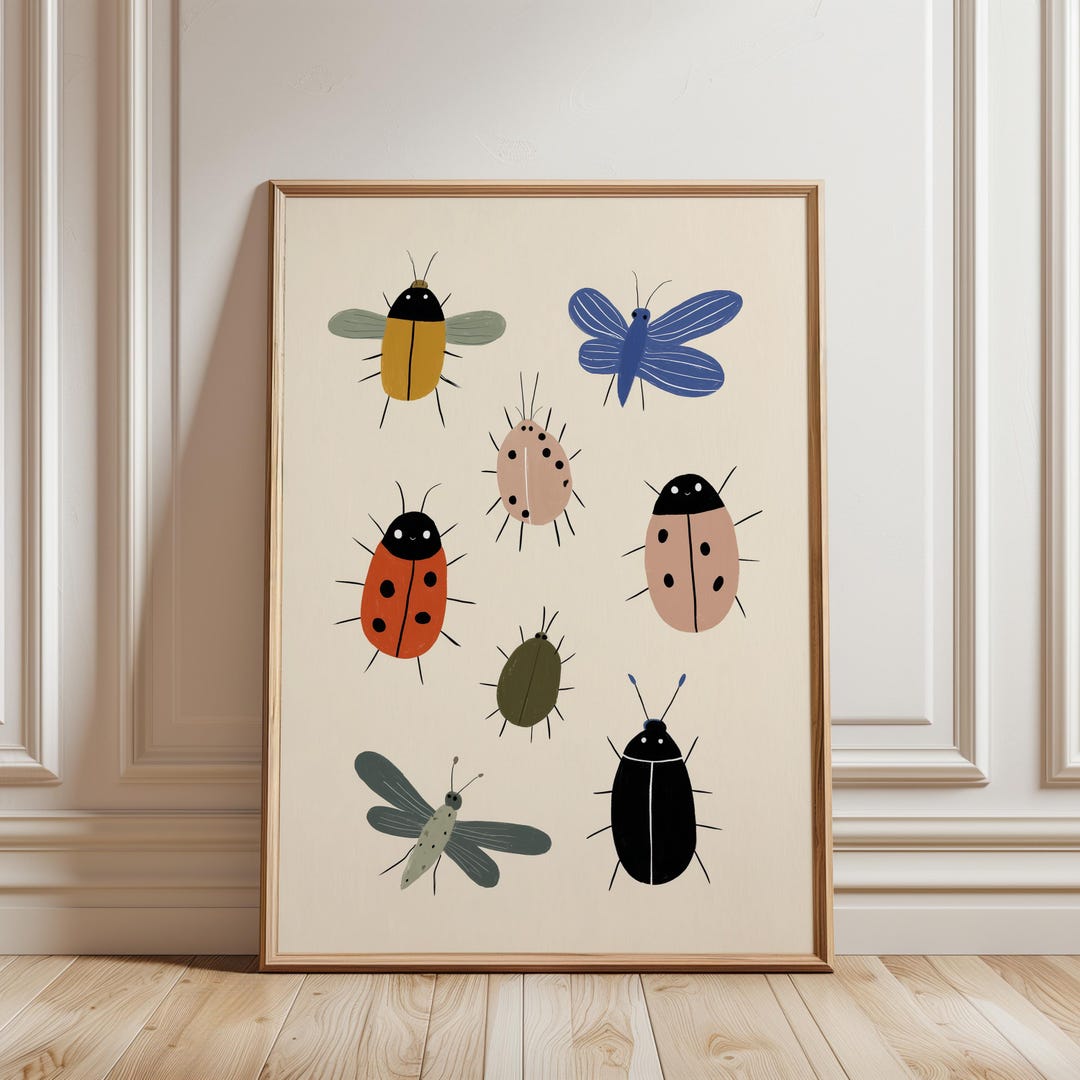 Bug Wall Art Printable | Insect Nursery Decor | Kids Nature Room ...