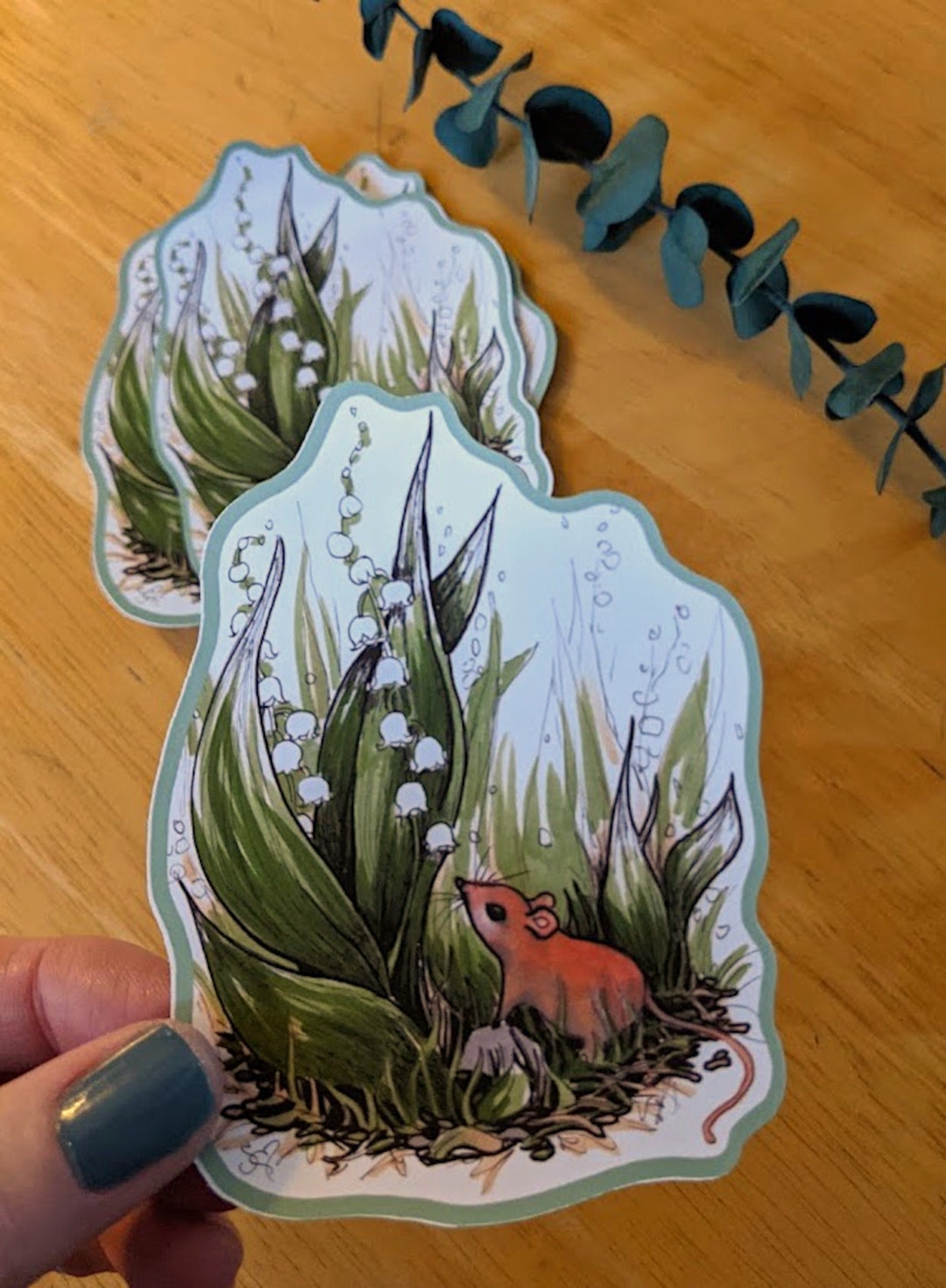 Cute Mouse Sticker | Laminated Vinyl Die Cut Sticker | Nature Critter ...