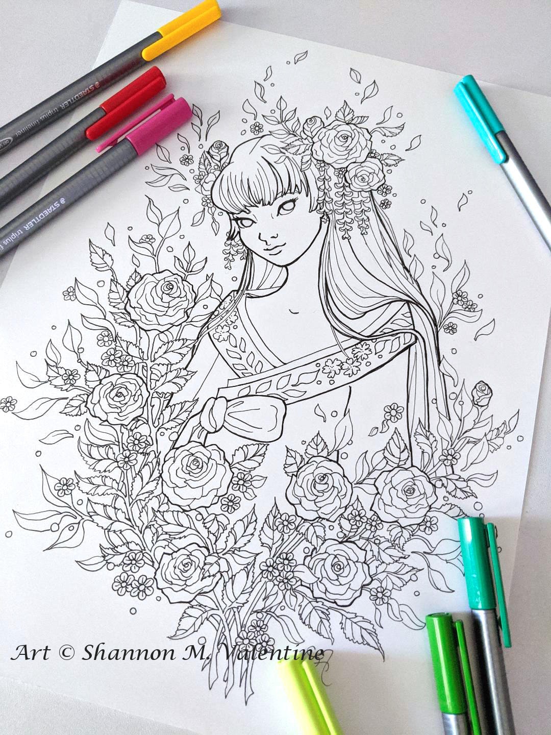 Printable Coloring Page Instant Digital Download Cute Girl - Etsy Canada