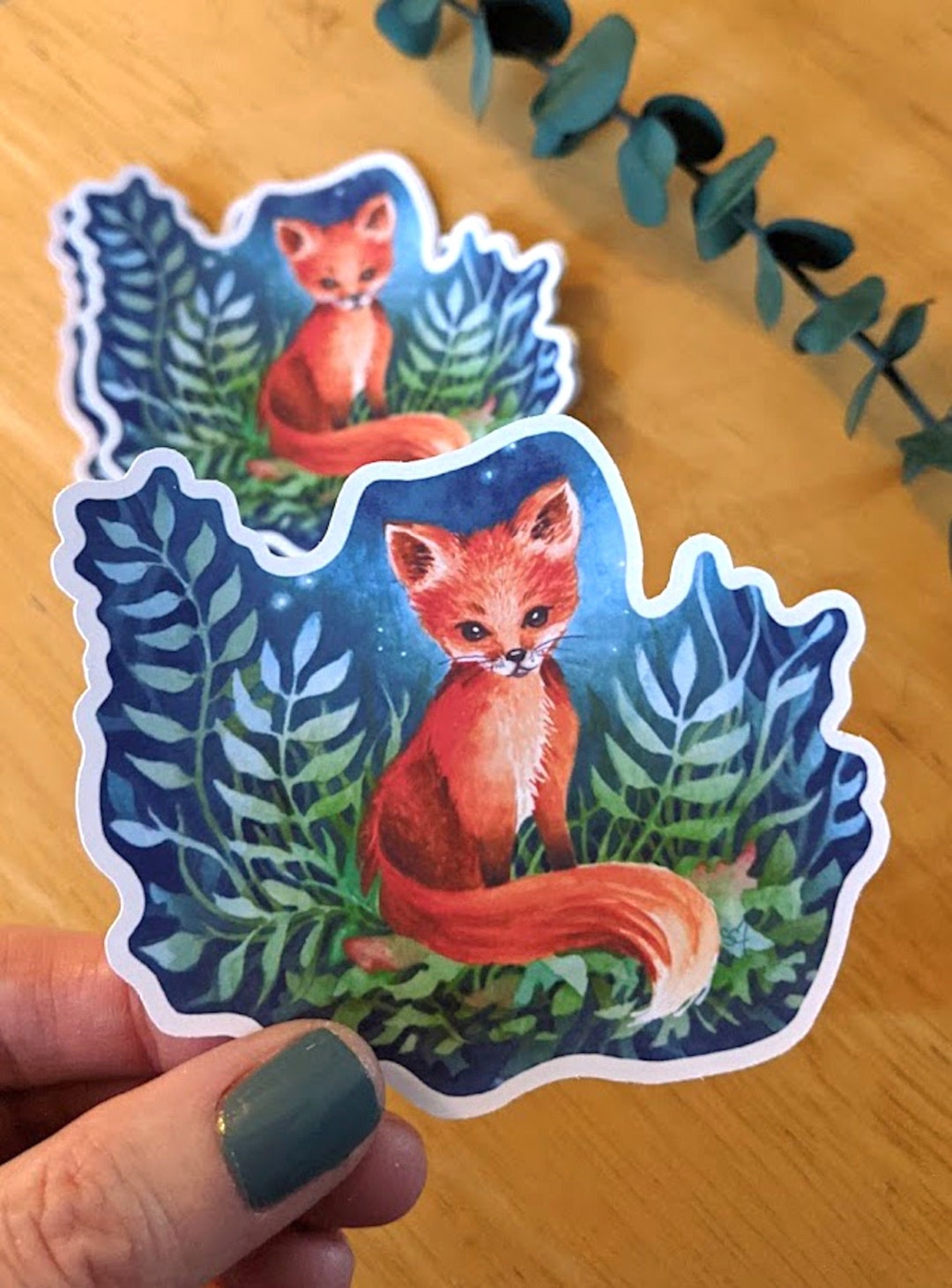 Baby Fox Sticker | Laminated Vinyl Die Cut Sticker | Cute Critter ...