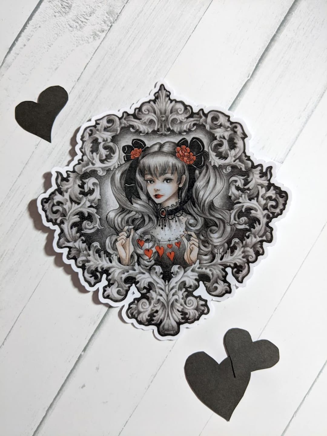 Gothic Girl Laminated Vinyl Sticker: Dark Fantasy Art - Etsy