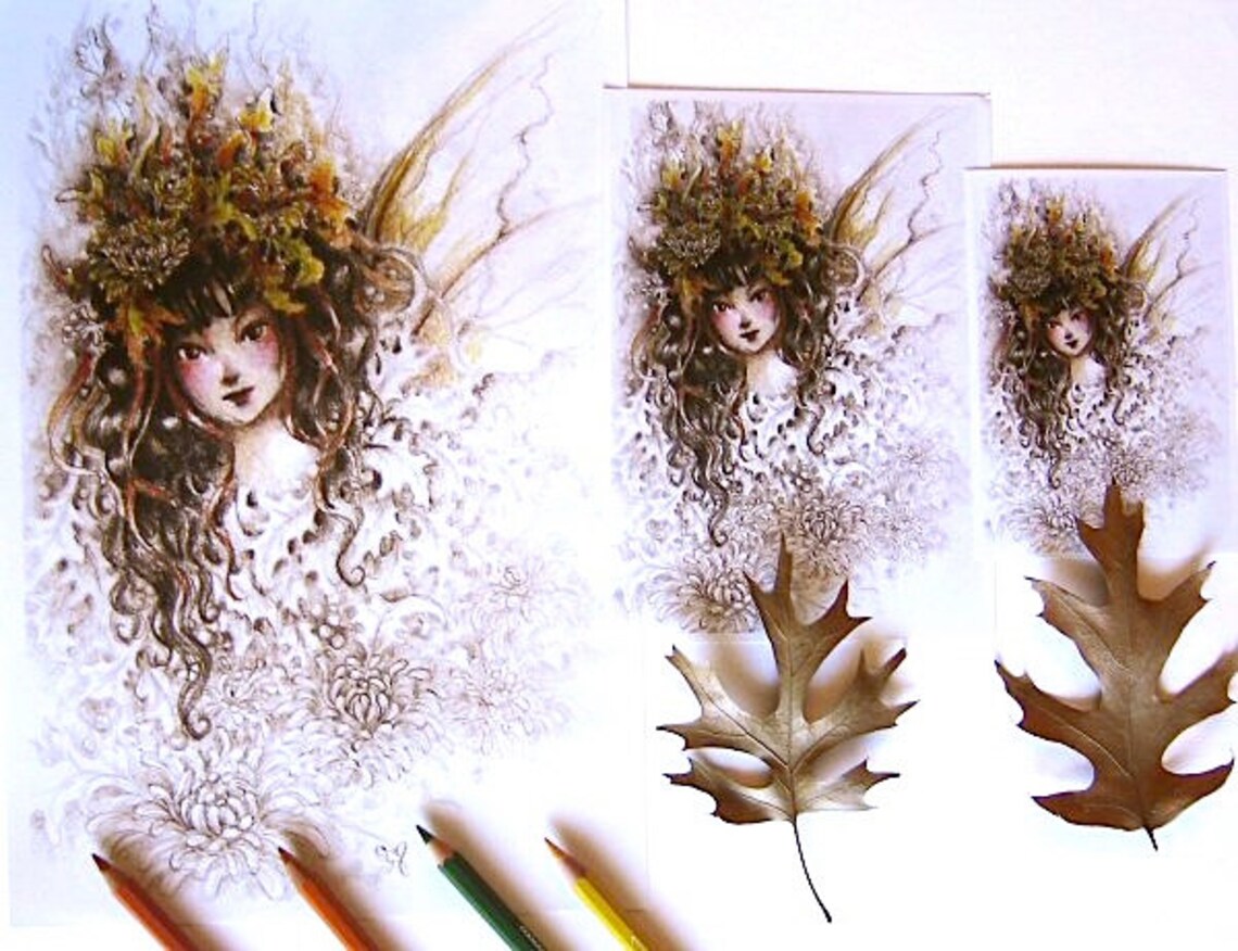 Fantasy Art Print Autumn Faerie Fairy Fae - Etsy