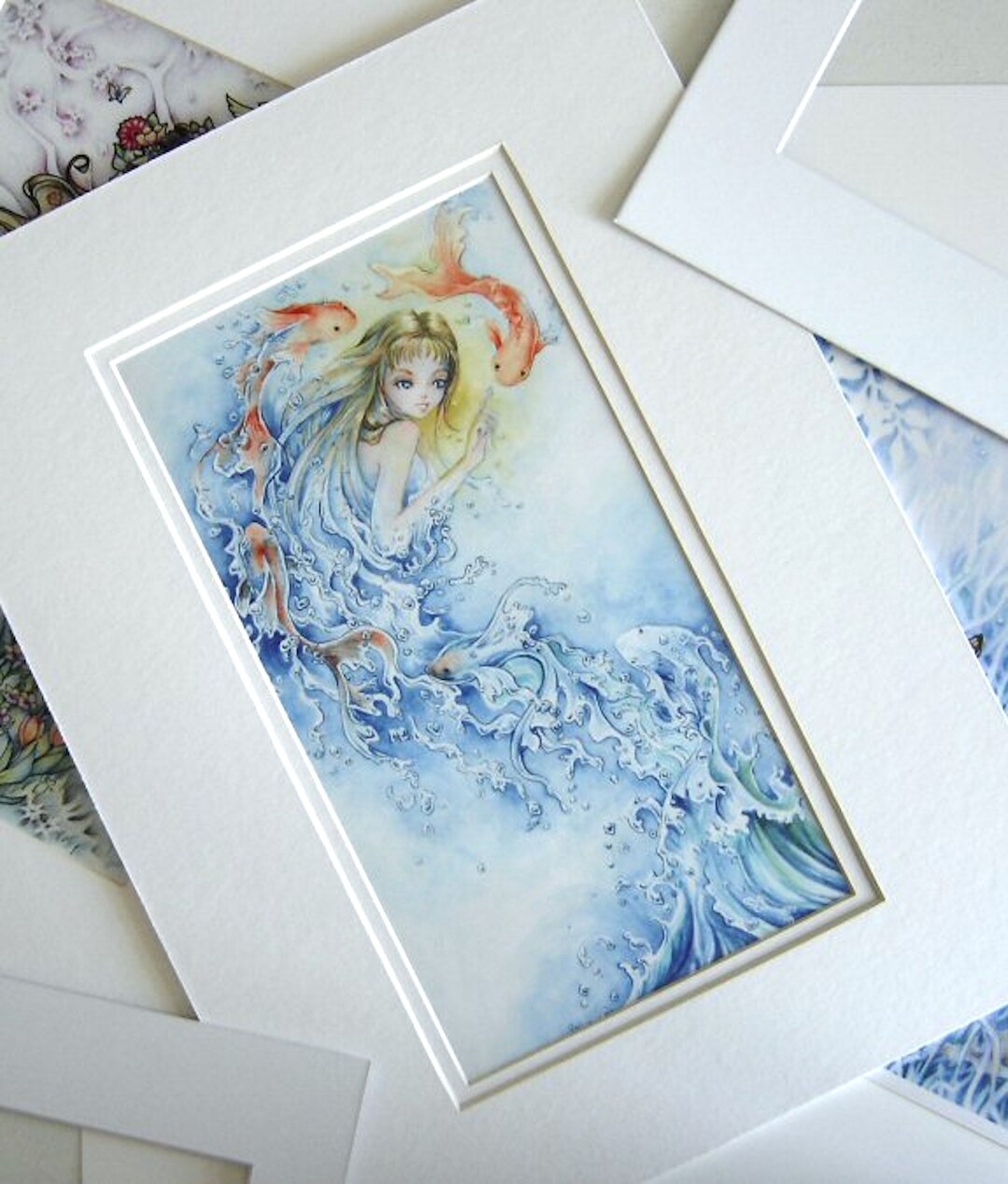 Water Sprite Mermaid Fantasy Art Print | MATTED 8x10 Print | "water ...