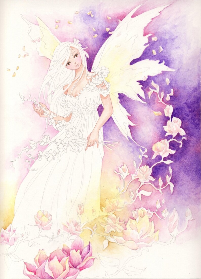 Original Watercolor Art Fantasy Fairy Art southern | Etsy