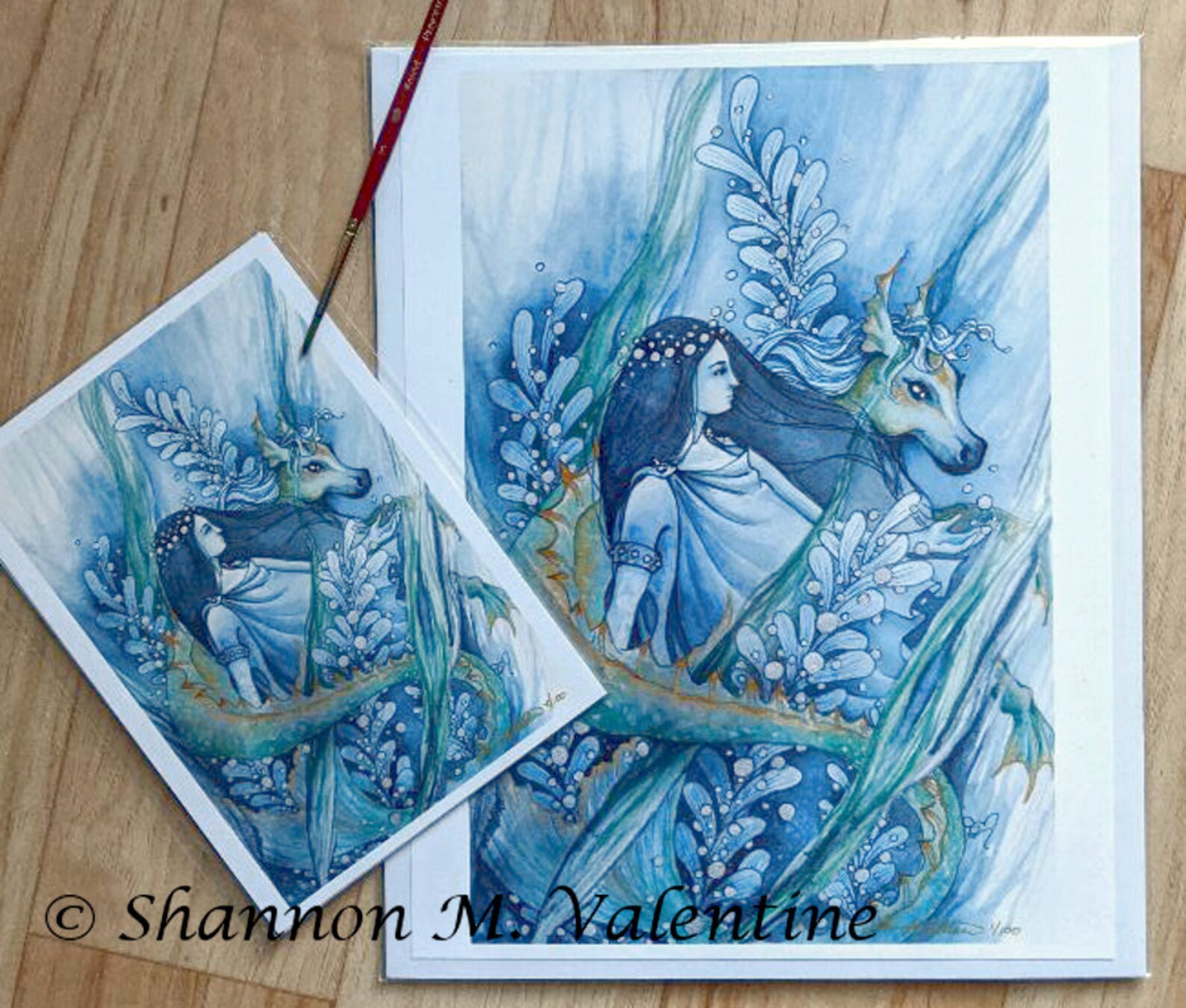 Thetis Goddess Art Print Greek Mythology Hippocamp Sea - Etsy