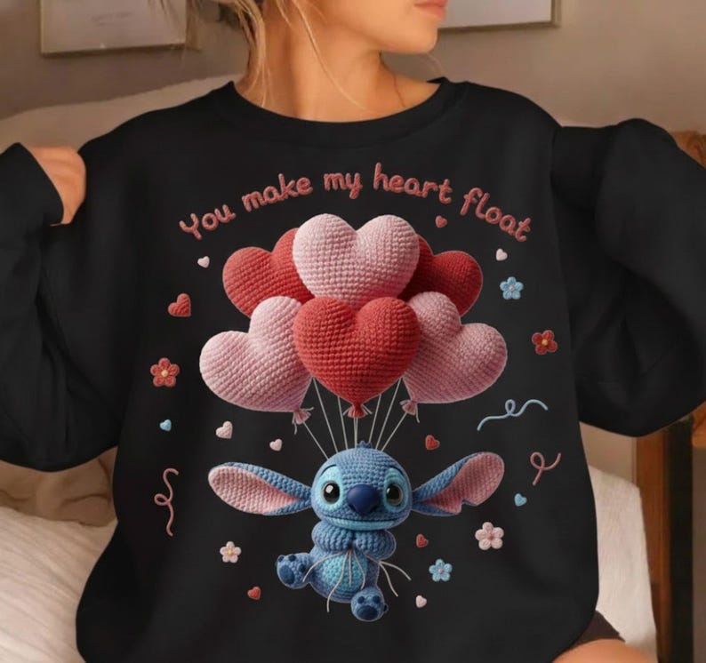 You Make My Heart Float Stitch PNG | Valentine Love Quote | Romantic ...
