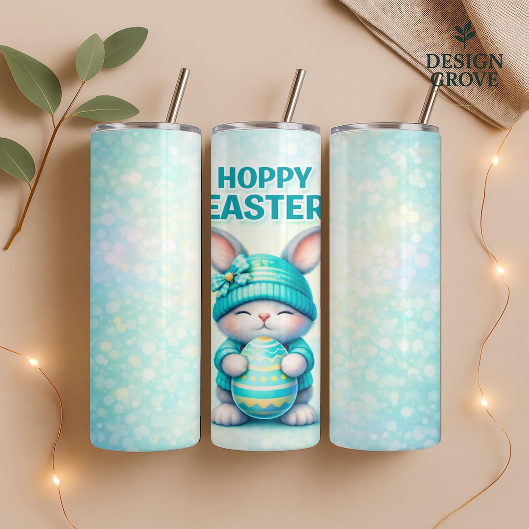 Easter Bunny Tumbler Wrap PNG | Hoppy Easter 20oz Skinny Design ...