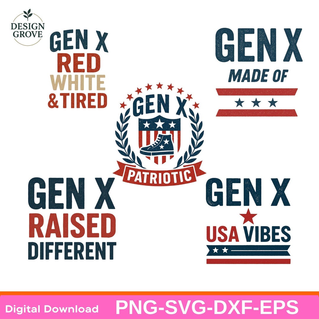 Gen X Nostalgia Designs | Retro Patriotic SVG Bundle (digital Download ...