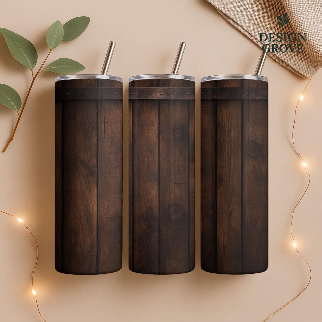 Whiskey Barrel Tumbler Wrap PNG | Rustic Wood Staves, Metal Hoop ...