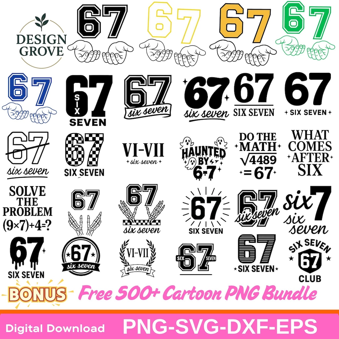 67 Meme Designs Bundle | Viral Number SVG PNG (digital Download) - Etsy