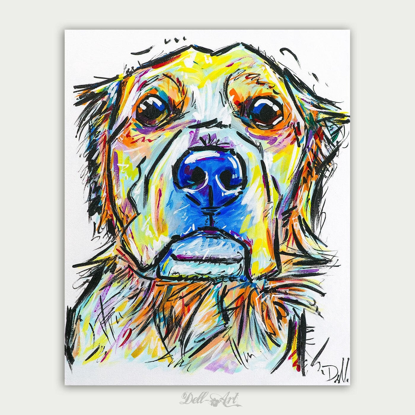 Colorful Pet Portrait Custom Dog Painting Custom Dog | Etsy