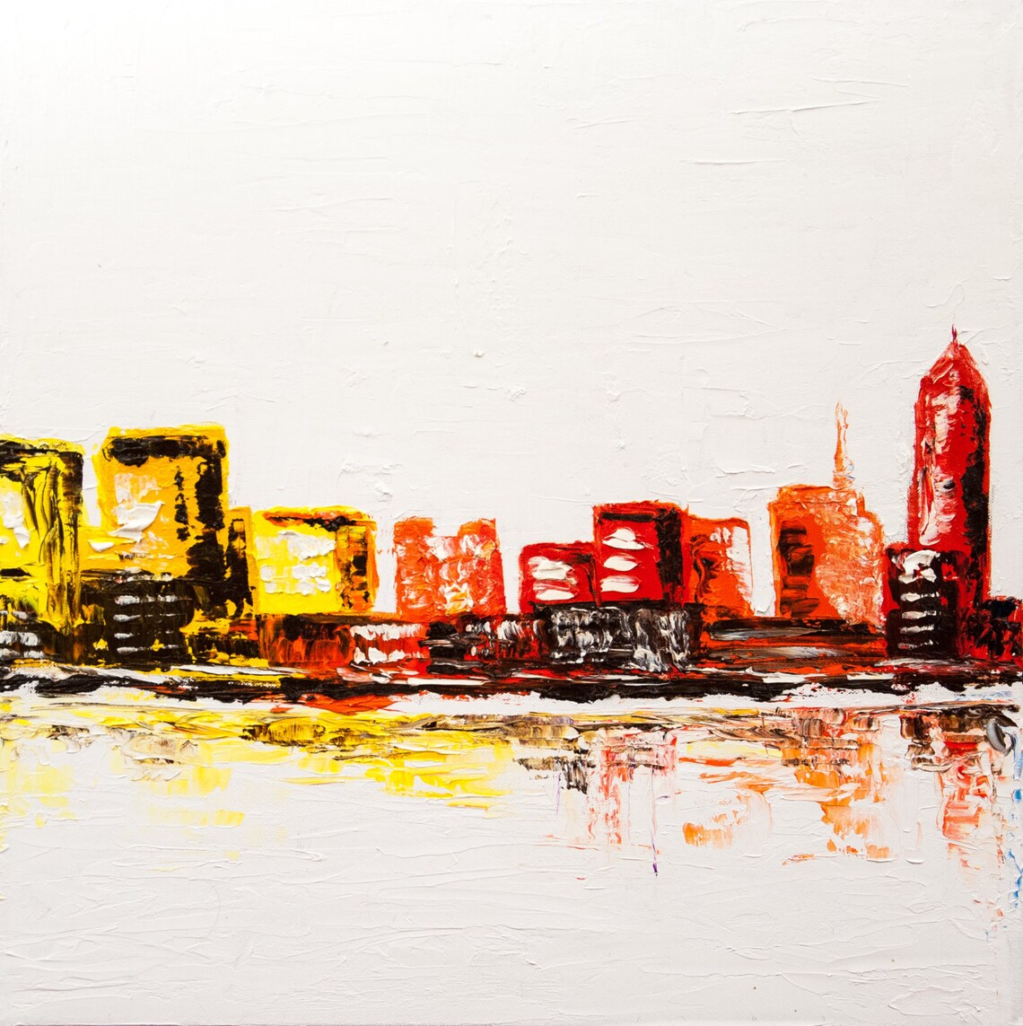 Chicago Abstract Art Urban Modern Painting Textured | Etsy