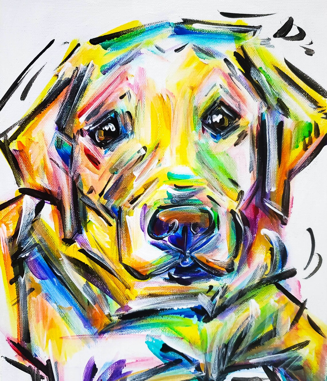 Custom Pet Paintings Colorful Dog Painting Pet Portrait Pet - Etsy
