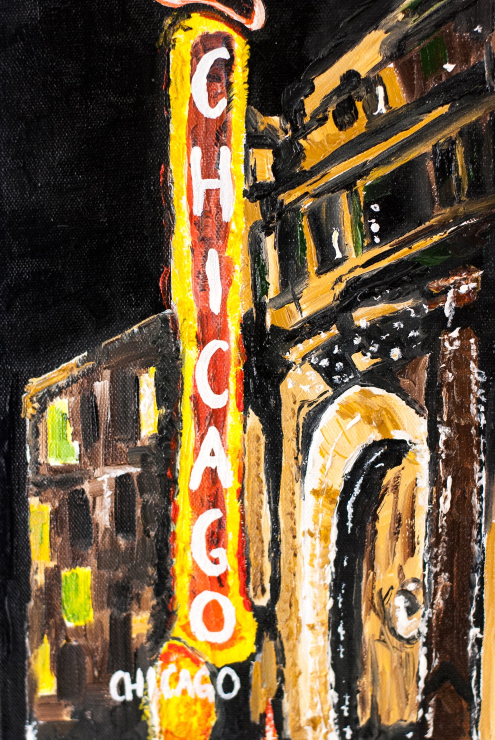 Abstract Chicago Art, Oil Painting on Canvas, Contemporary, Textured ...