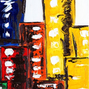 Original Chicago Abstract Art- Urban Modern Painting -textured Painting ...